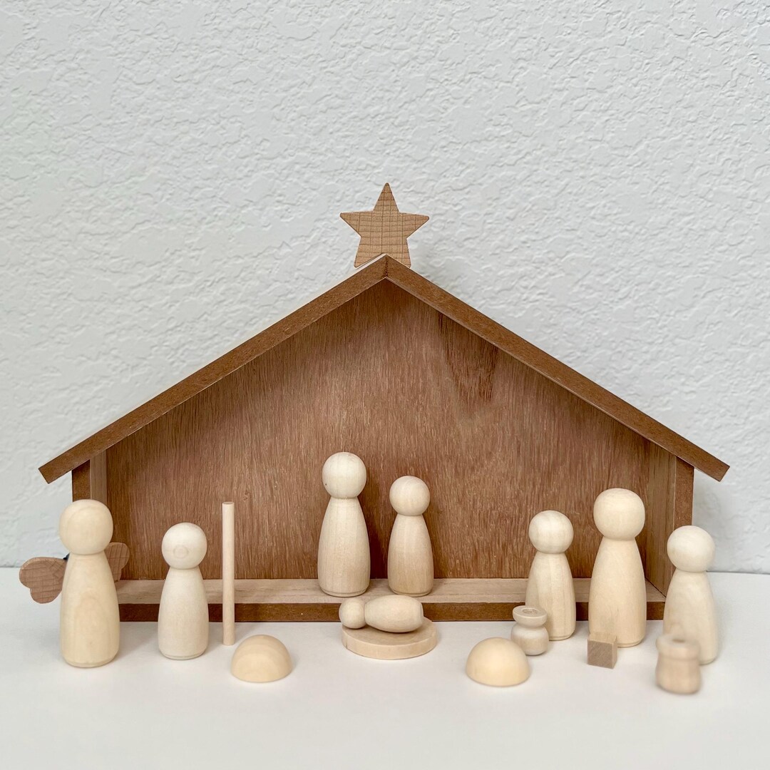 DIY Unfinished Wood Nativity Craft Kit - Etsy
