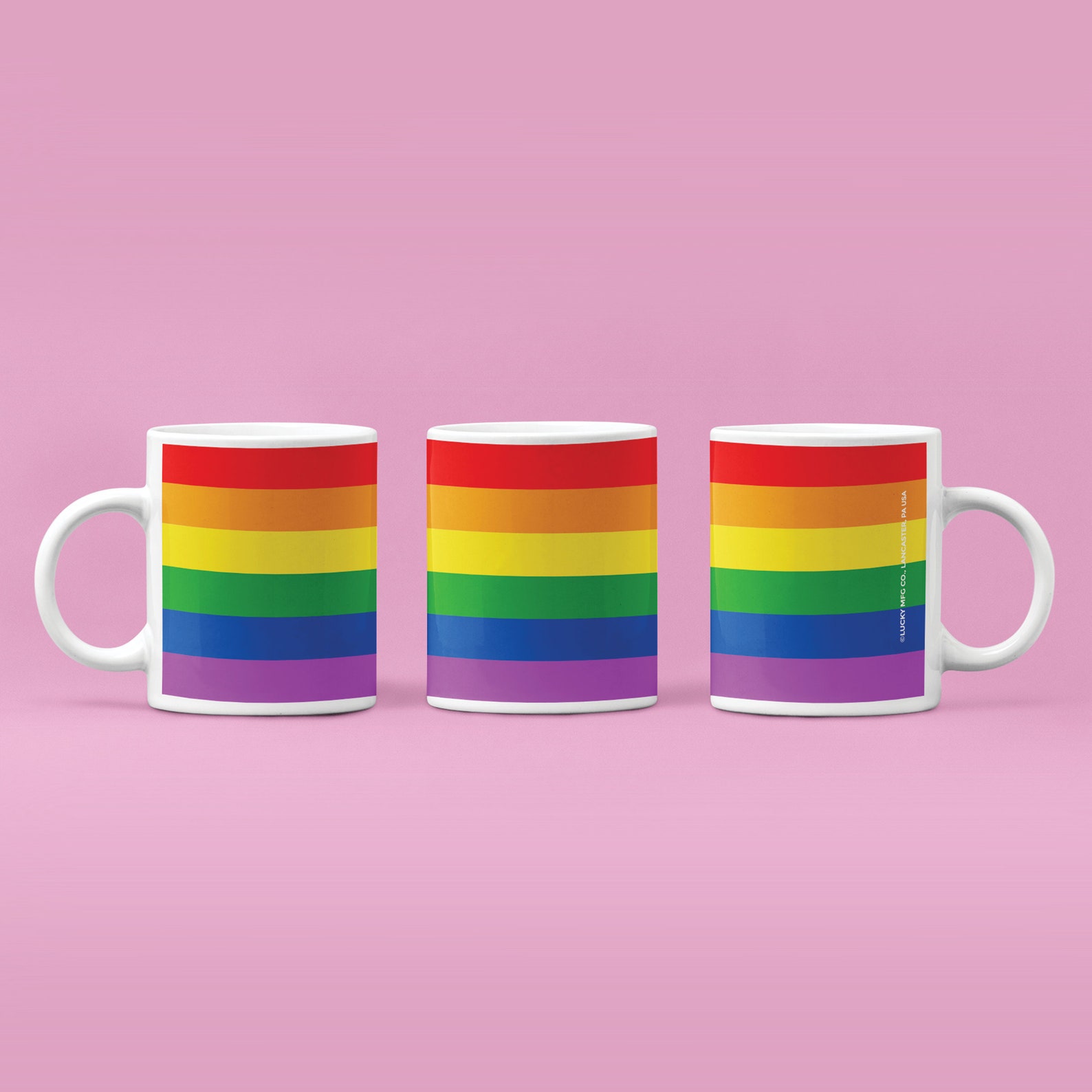 Rainbow Stripes Mug Pride Flag Coffee Tea Lgbtq Etsy