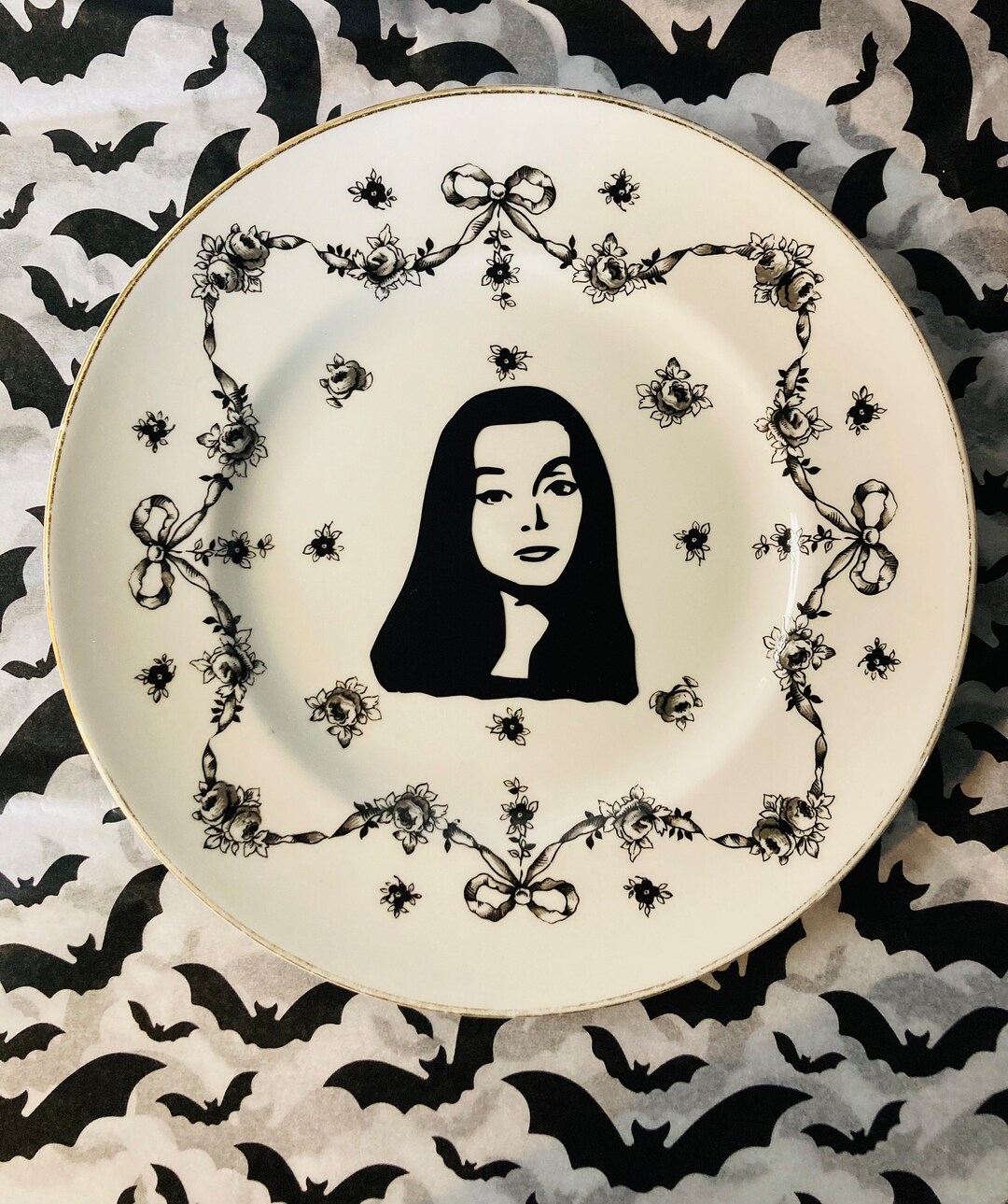 Morticia Addams Plate - Etsy