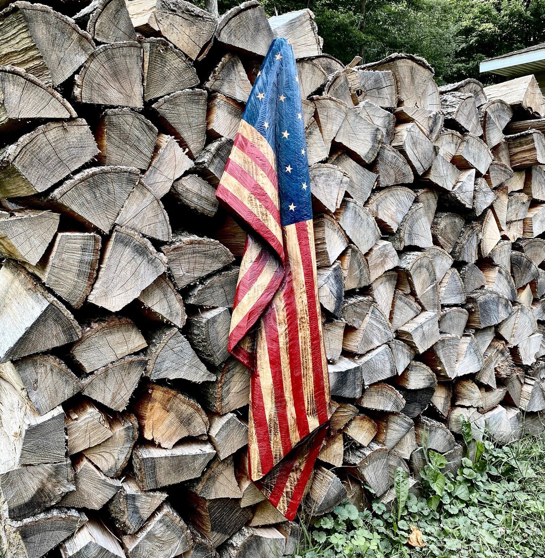 American Flag Chainsaw Carving - Etsy