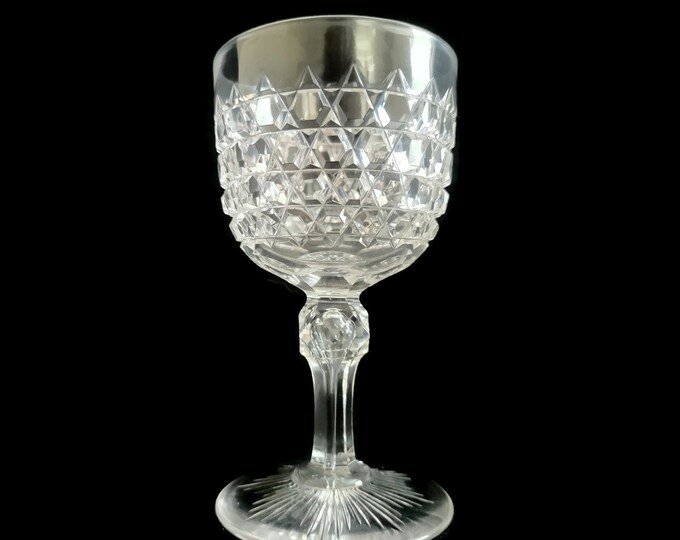 Dorflinger Wine Glass Controlled Air Trap Stem Cut Foot American ...