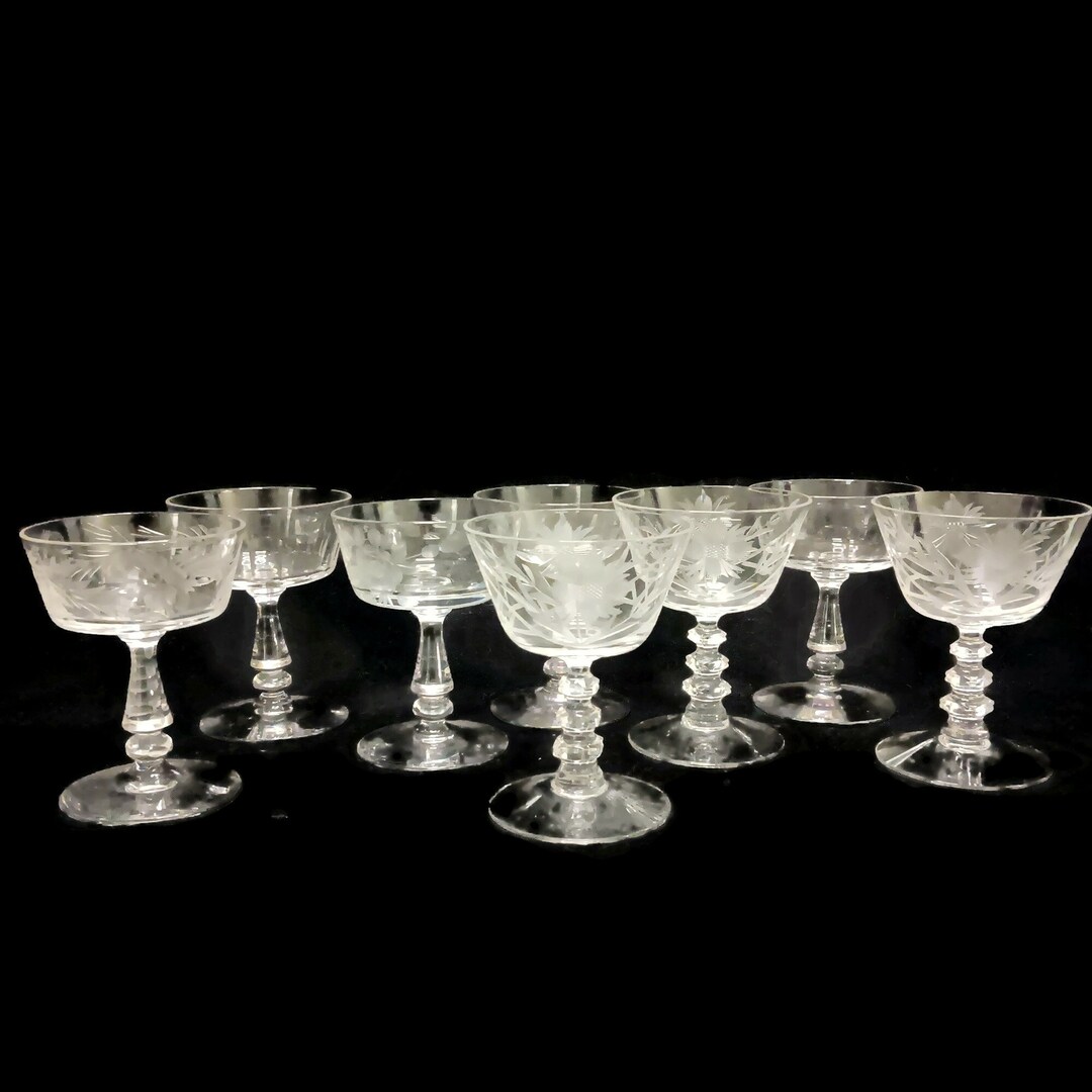 Vintage Assortment of Fine Crystal Stemware Lot of 8 Champagnes - Etsy