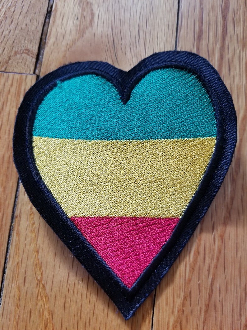 Rasta Colored HEART Shaped Patch - Etsy