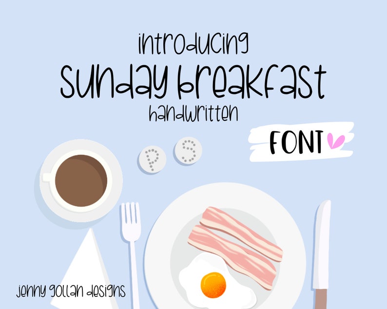 Hand Lettered Font Sunday Breakfast for Digital Planners on - Etsy ...
