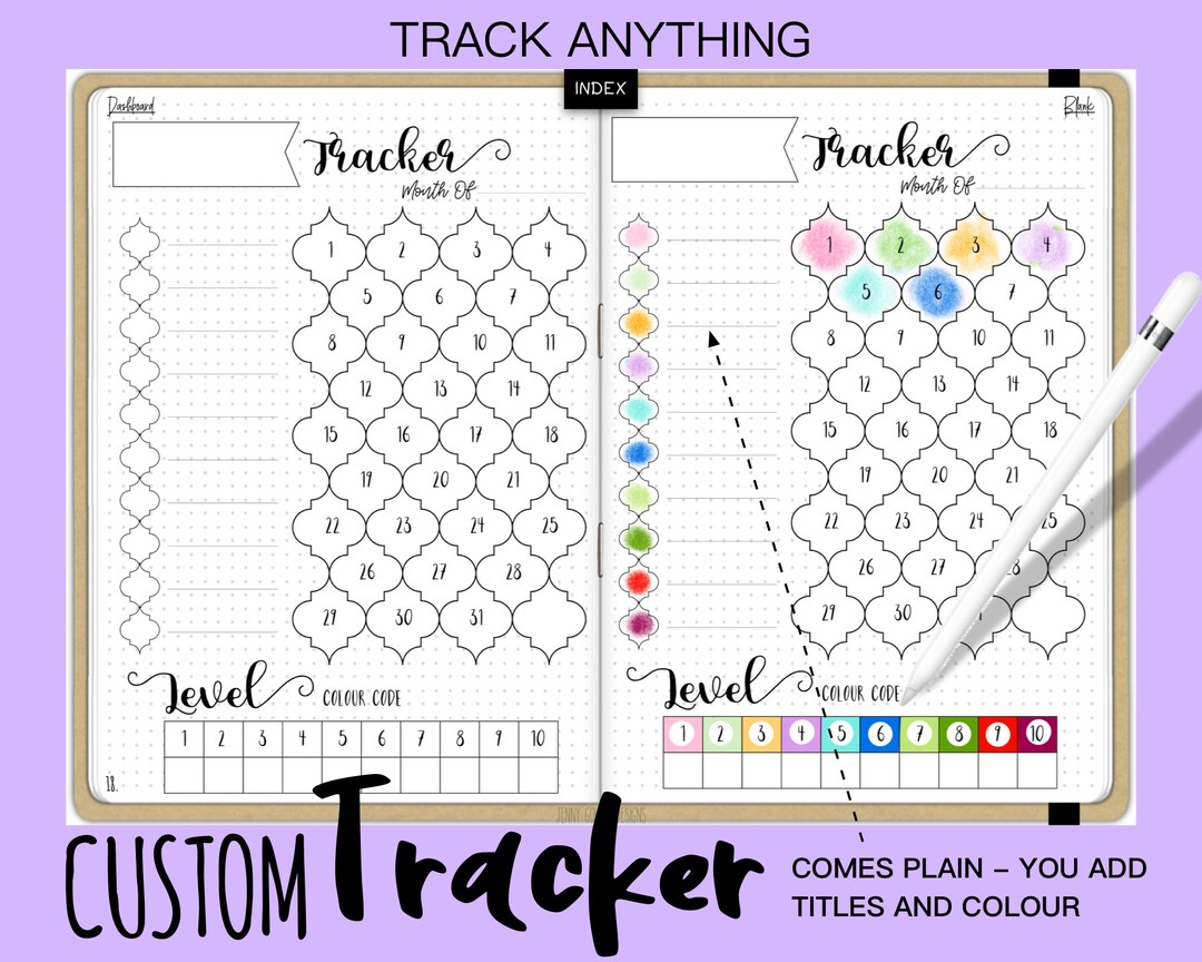 Anything Tracker Digital Journal Sticker Page Blank Transparent PNG for ...