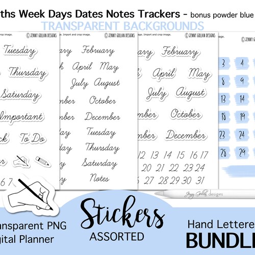 Colored Number Stickers Color Coordinated for the Boho Berry | Etsy