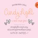 Hand Lettered Script Font Cindy Light With All Numbers and Punctuation ...