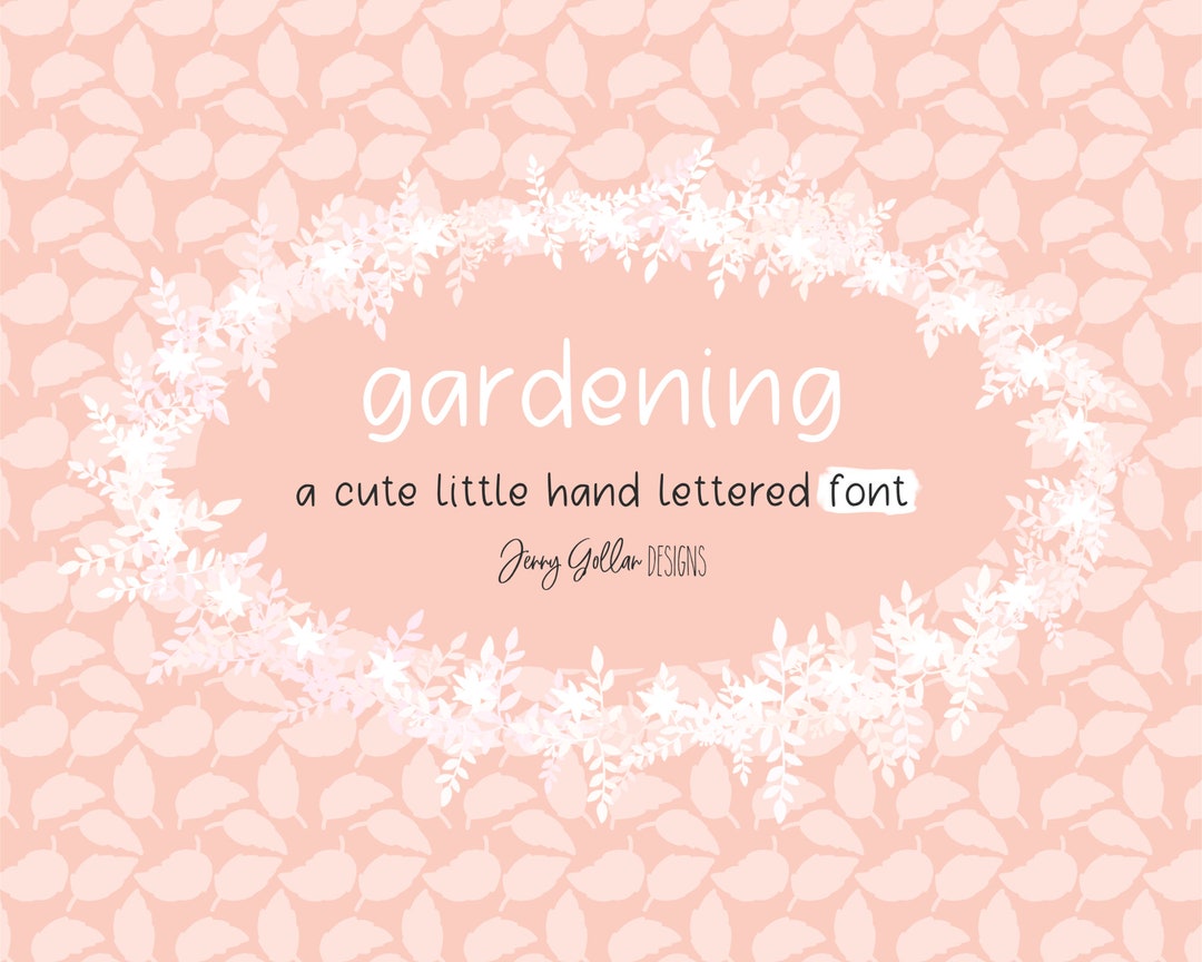 Hand Lettered Font Gardening Print Font for Computer - iPad - Android ...