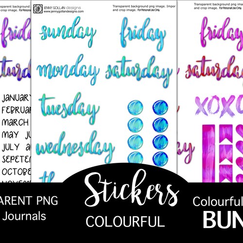 Digital Journal Stickers Painted Days Hand Lettered Bundle - Etsy Australia