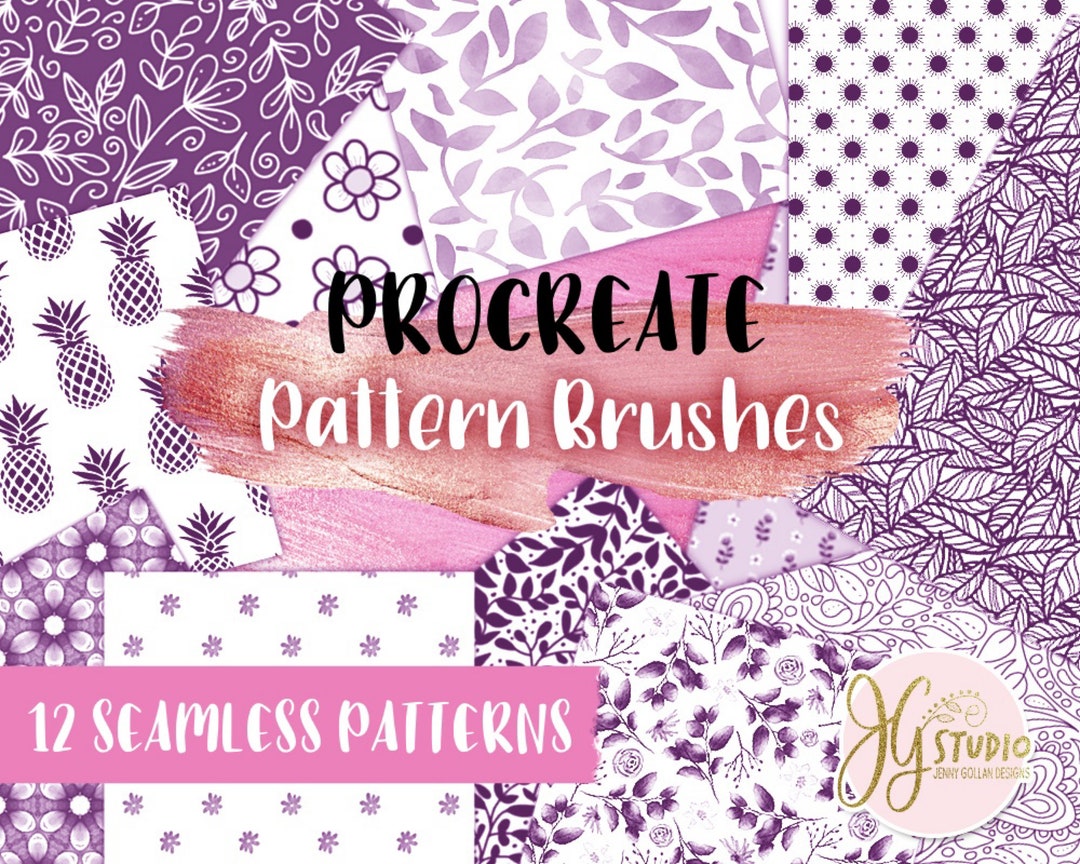 Procreate Brushes Pattern 12 Hand Drawn Seamless Repeating Patterns - Etsy