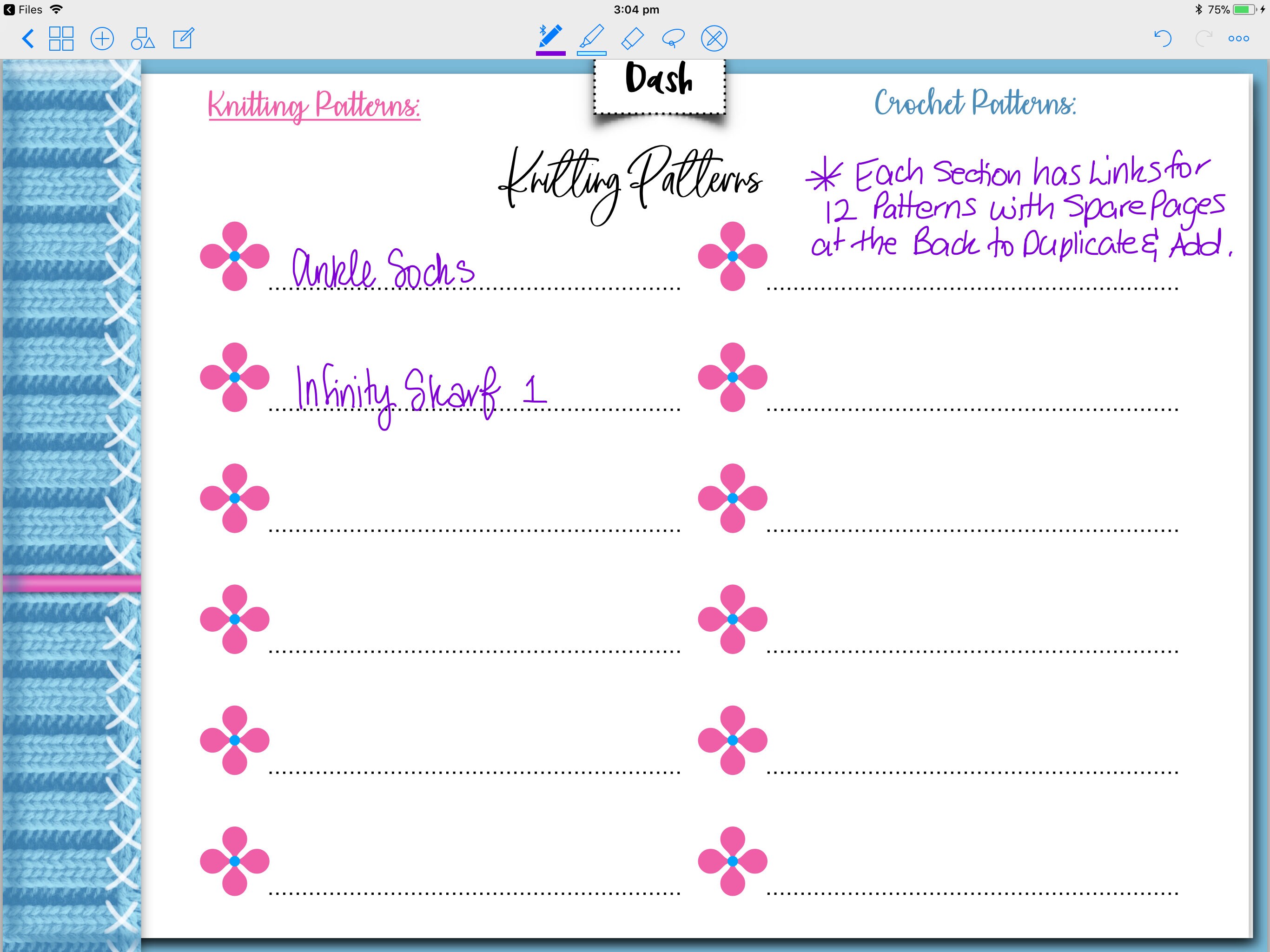 Digital Patterns Journal for Your Knitting and Crochet - Etsy Australia