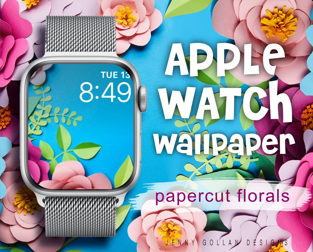 Apple Watch Wallpaper Paper Cut Florals Colourful Flower Art for Your ...