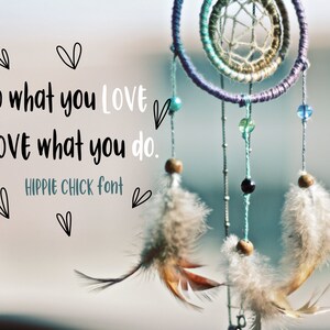 Hand Lettered Font Hippie Chick for Digital Planners Ios Android and ...