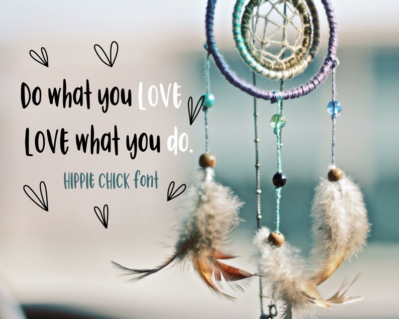 Hand Lettered Font Hippie Chick for Digital Planners Ios - Etsy Australia