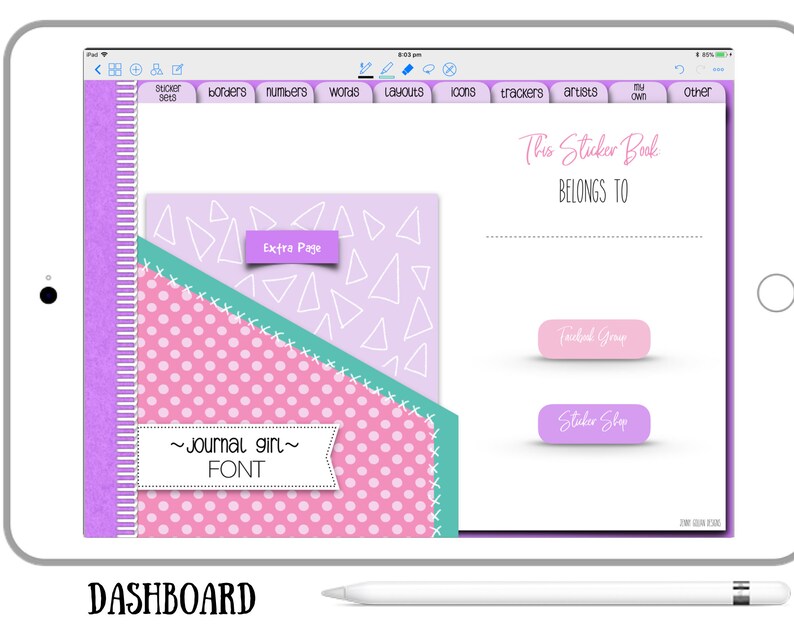 Large Digital Sticker Book for Goodnotes With Hyperlinks Plus - Etsy