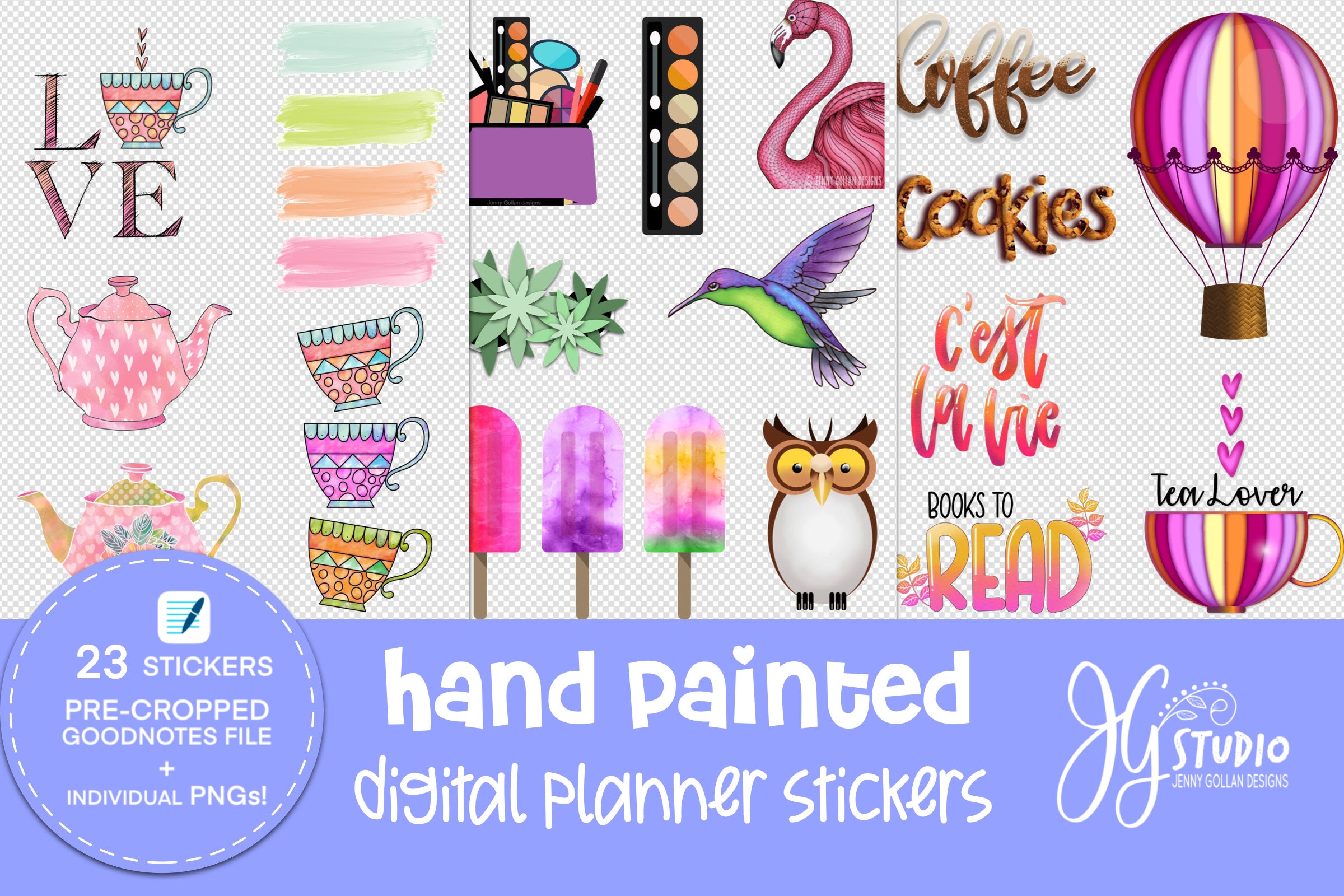 Cropped Digital Planner Stickers Bundle Colourful Assorted | Etsy