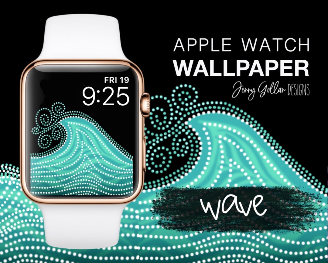Apple Watch Wallpaper Turquoise Wave Original Art for Your Apple Watch ...