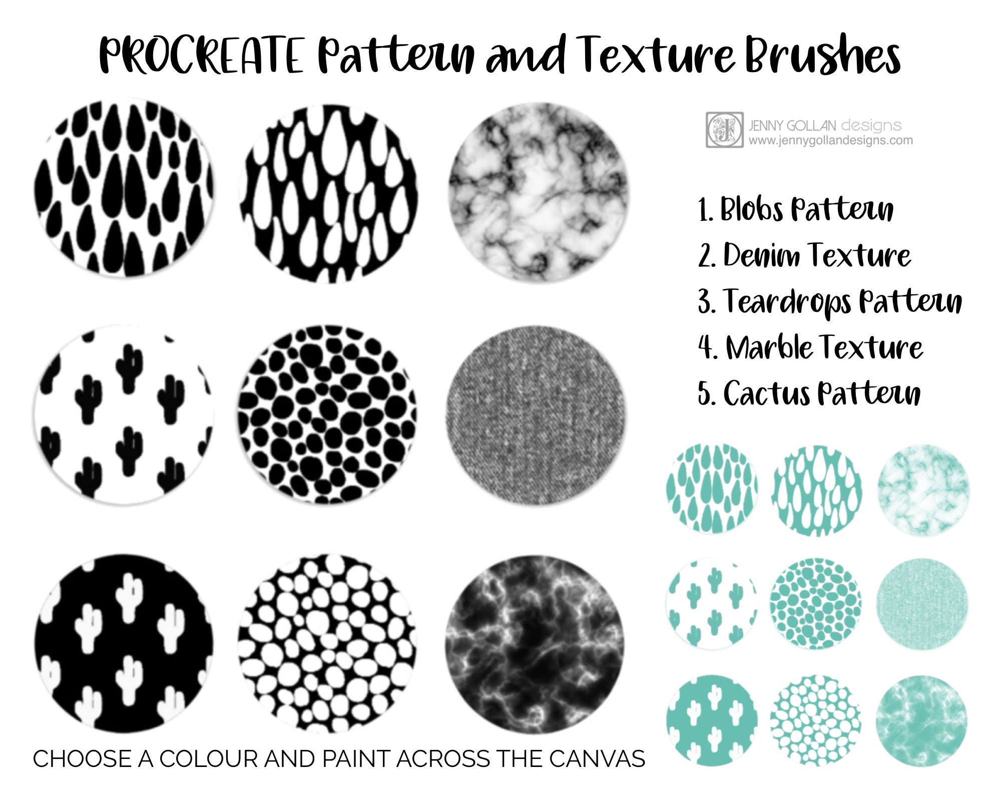 Procreate Brushes Pattern and Textures Brush Bundle 1 | Etsy