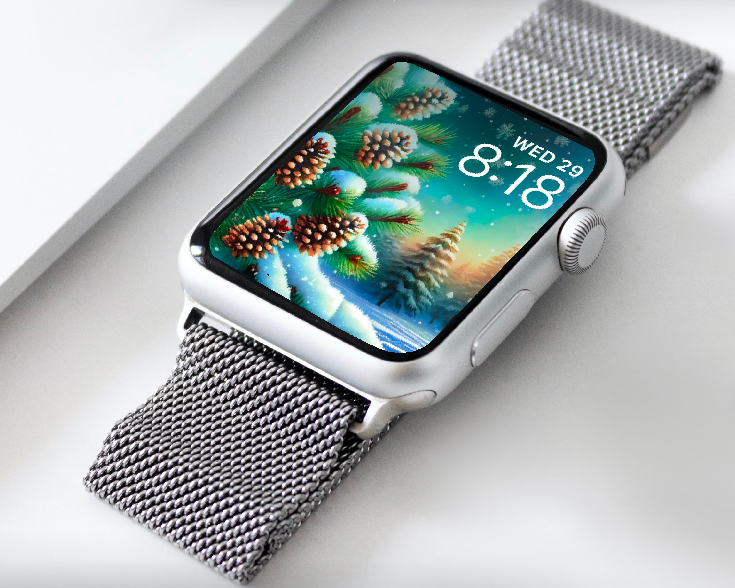 Apple Watch Wallpaper Winter Scene Original Art for Your Apple Watch ...