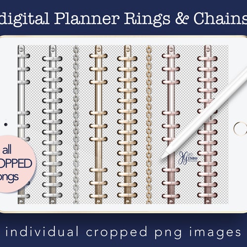 Metallic Realistic Digital Planner Coils Gold Silver Rose - Etsy