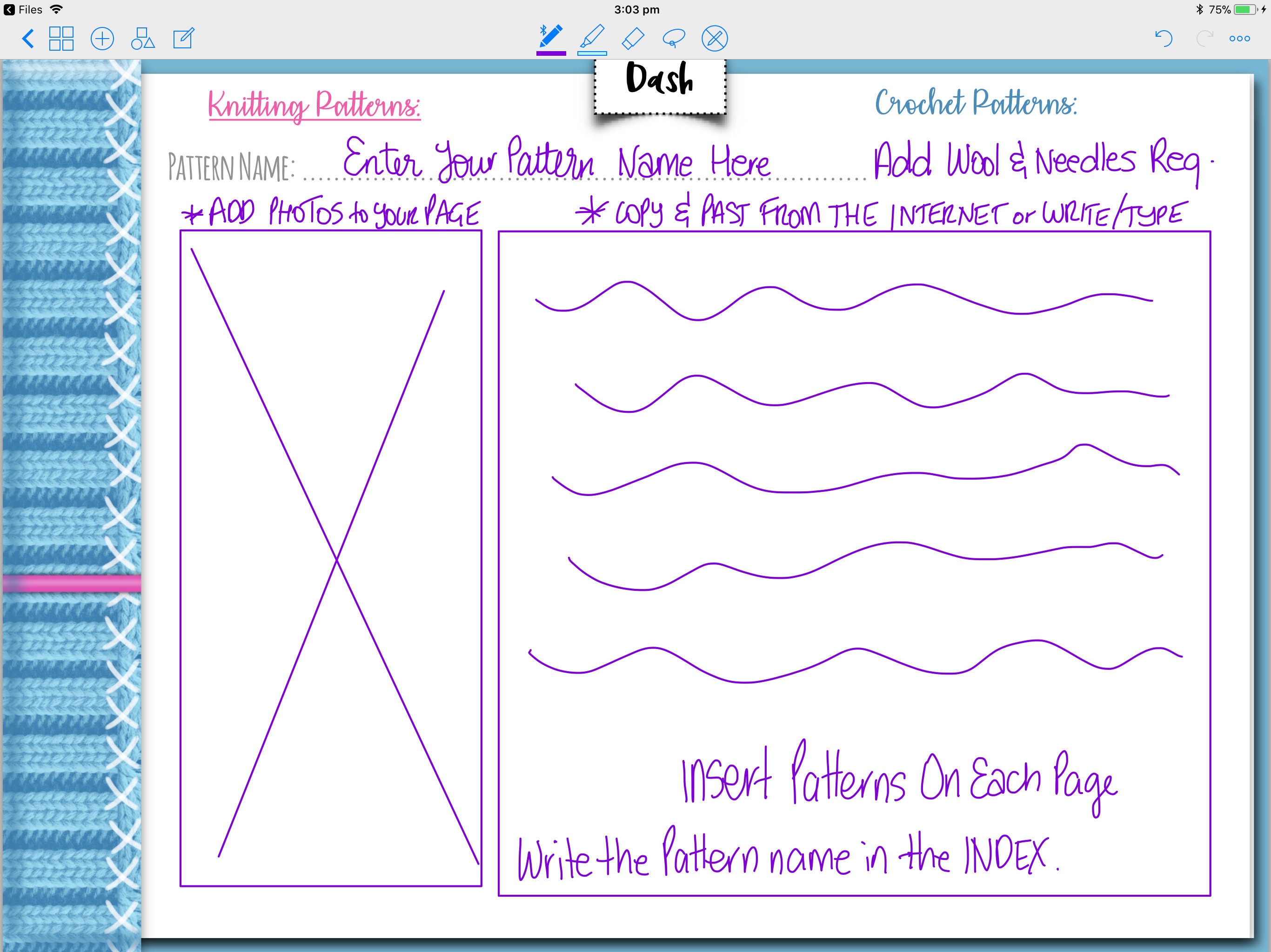 Digital Patterns Journal for Your Knitting and Crochet - Etsy Australia