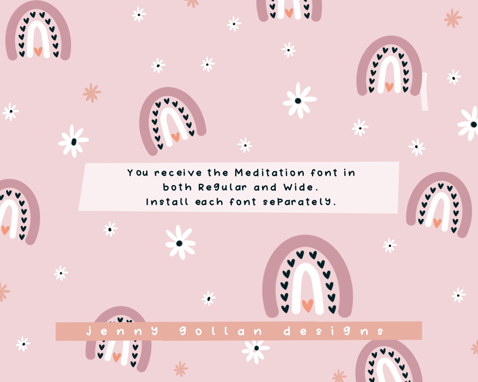 Cute Hand Lettered Font Meditation Regular and Meditation Wide Fonts ...
