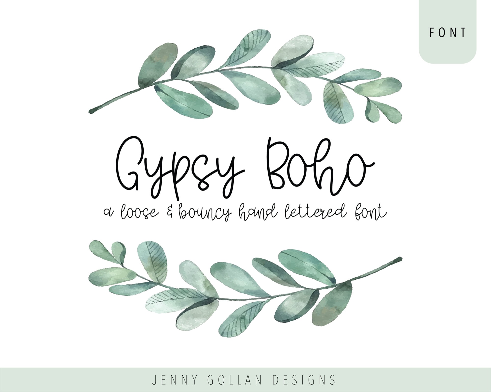 Hand Lettered Font Gypsy Boho Script Font Bouncy Modern | Etsy