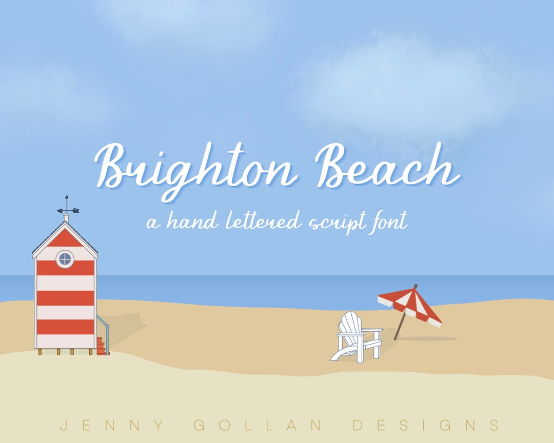 Hand Lettered Script Font Brighton Beach - Etsy