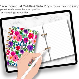 Realistic Metallic Digital Planner Binder Rings Transparent PNG Gold ...