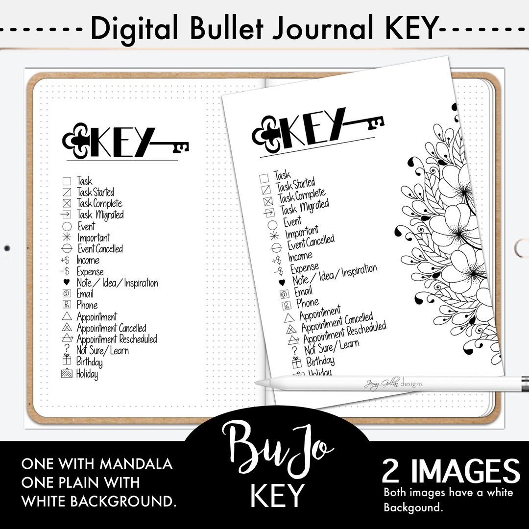 Digital Planner Key Page Stickers for Digital Bullet Journal on iPad in ...