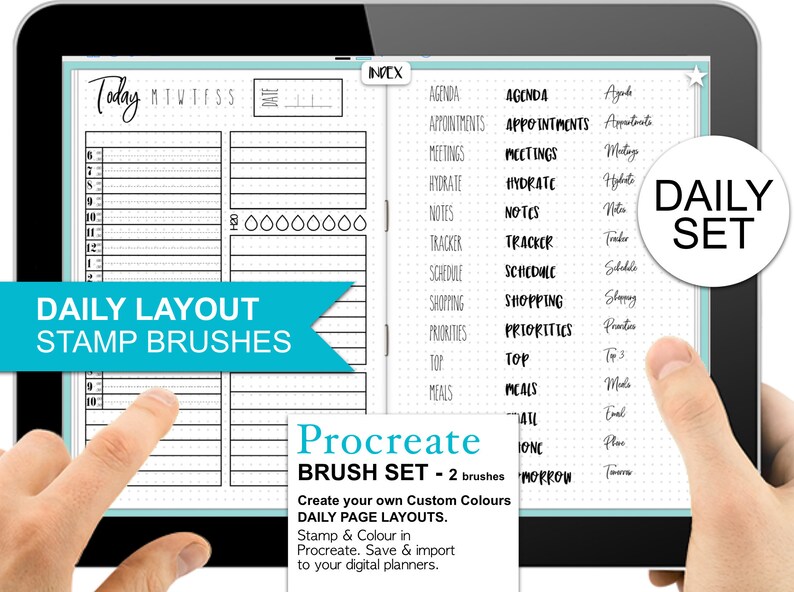 Procreate Brushes Digital Planner Daily Stamp Brushes to - Etsy Procreate Brushes Digital Planner Daily Stamp Brushes to - Etsy