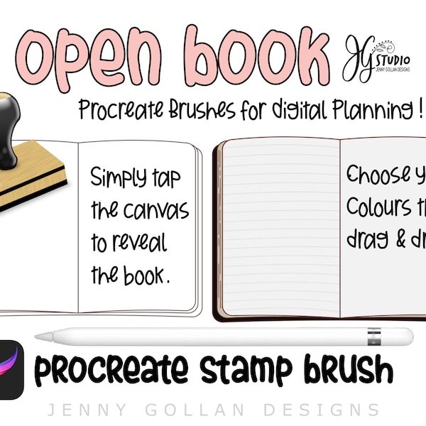 Open Book Stamp - Etsy