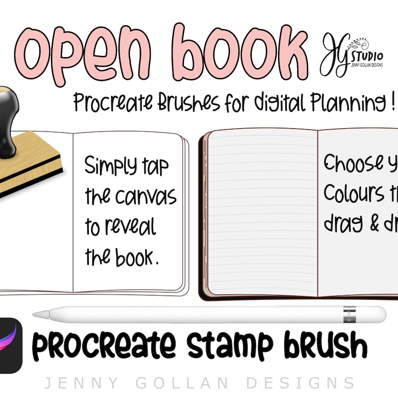 Open Book Stamp - Etsy