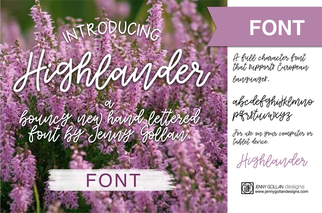 Hand Lettered Font Highlander With European Accents - Etsy