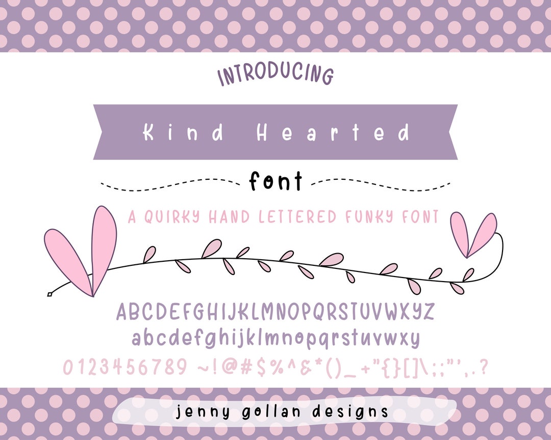 Hand Lettered Font Kind Hearted for Digital Planners Ios Android and ...