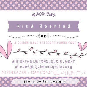 Hand Lettered Font Kind Hearted for Digital Planners Ios Android and ...