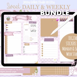 Sweet Days and Weeks Digital Planner Stickers Bundle Weekly and Daily ...