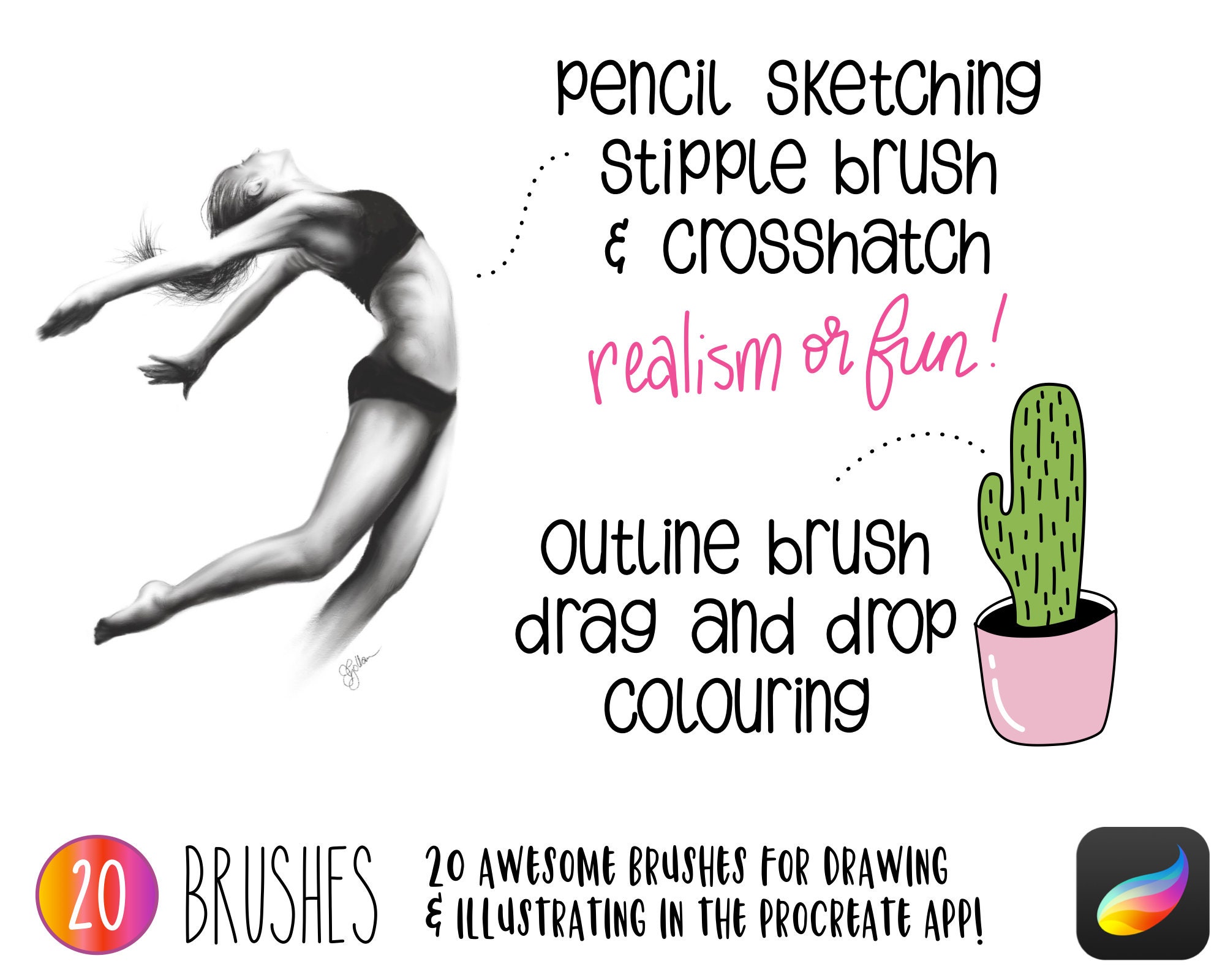 Procreate Brushes Set of 20 Illustration Brush Pack Plus Ink | Etsy