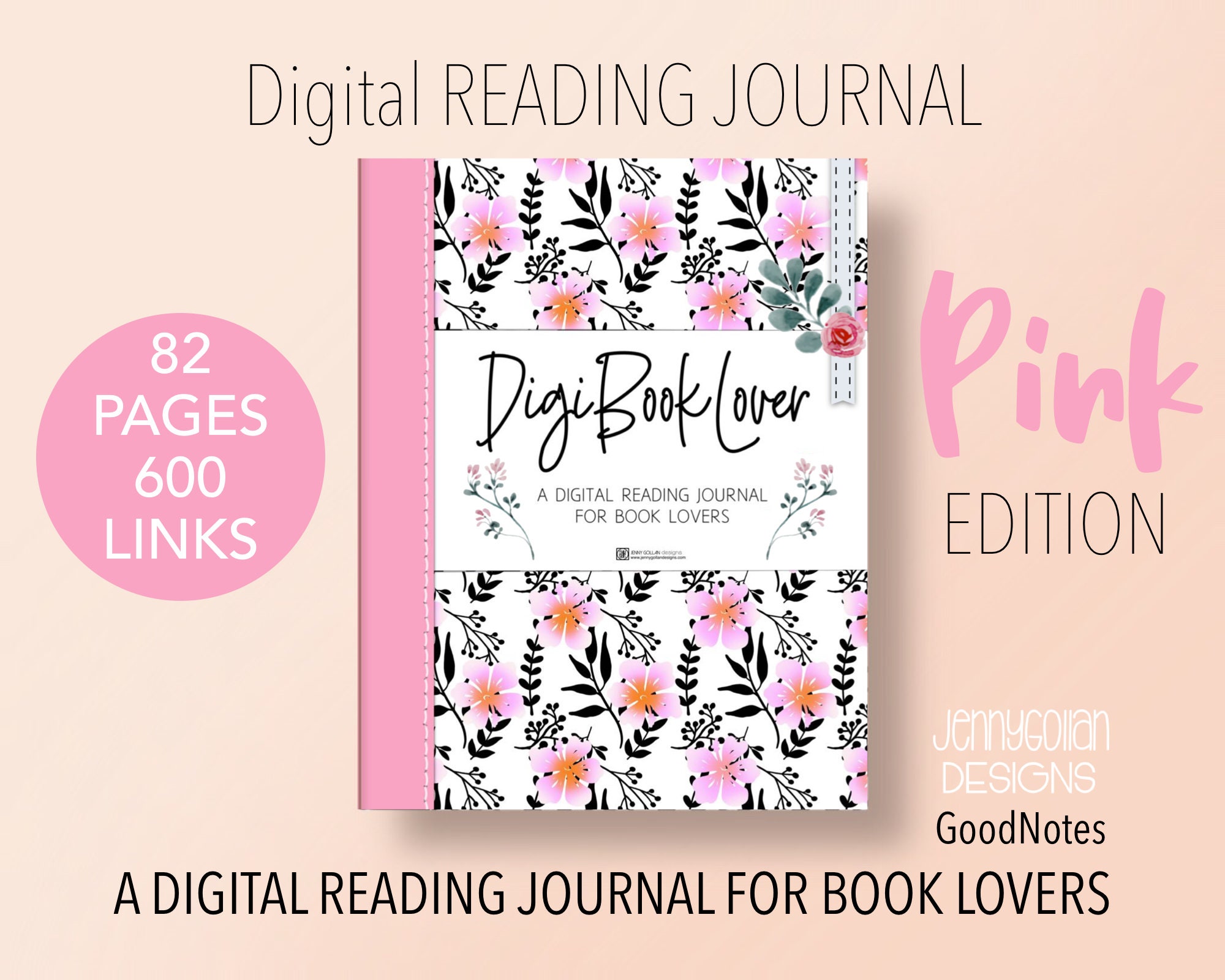 Digital Reading Journal Digibooklover Digital Book Journal | Etsy