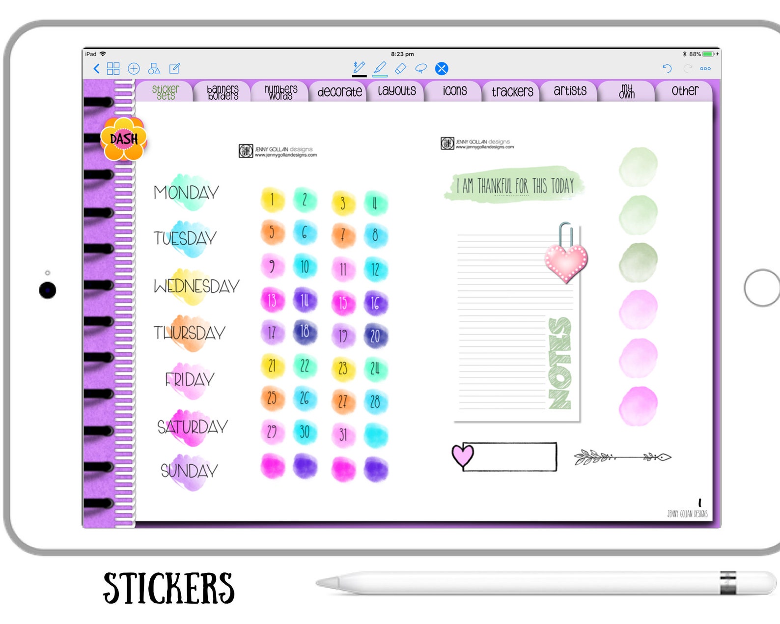 Large Digital Sticker Book for Goodnotes With Hyperlinks Plus - Etsy