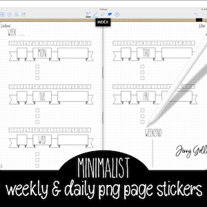 Digital Journal Sticker Weekly and Daily Minamlistic Transparent PNG 2 ...