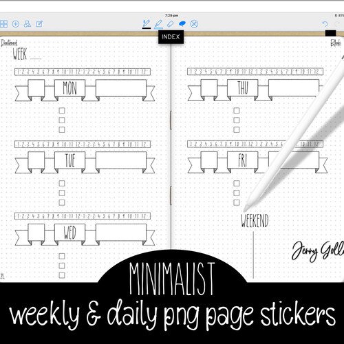 Digital Planner Stickers Daily and Weekly Schedule Bundle - Etsy