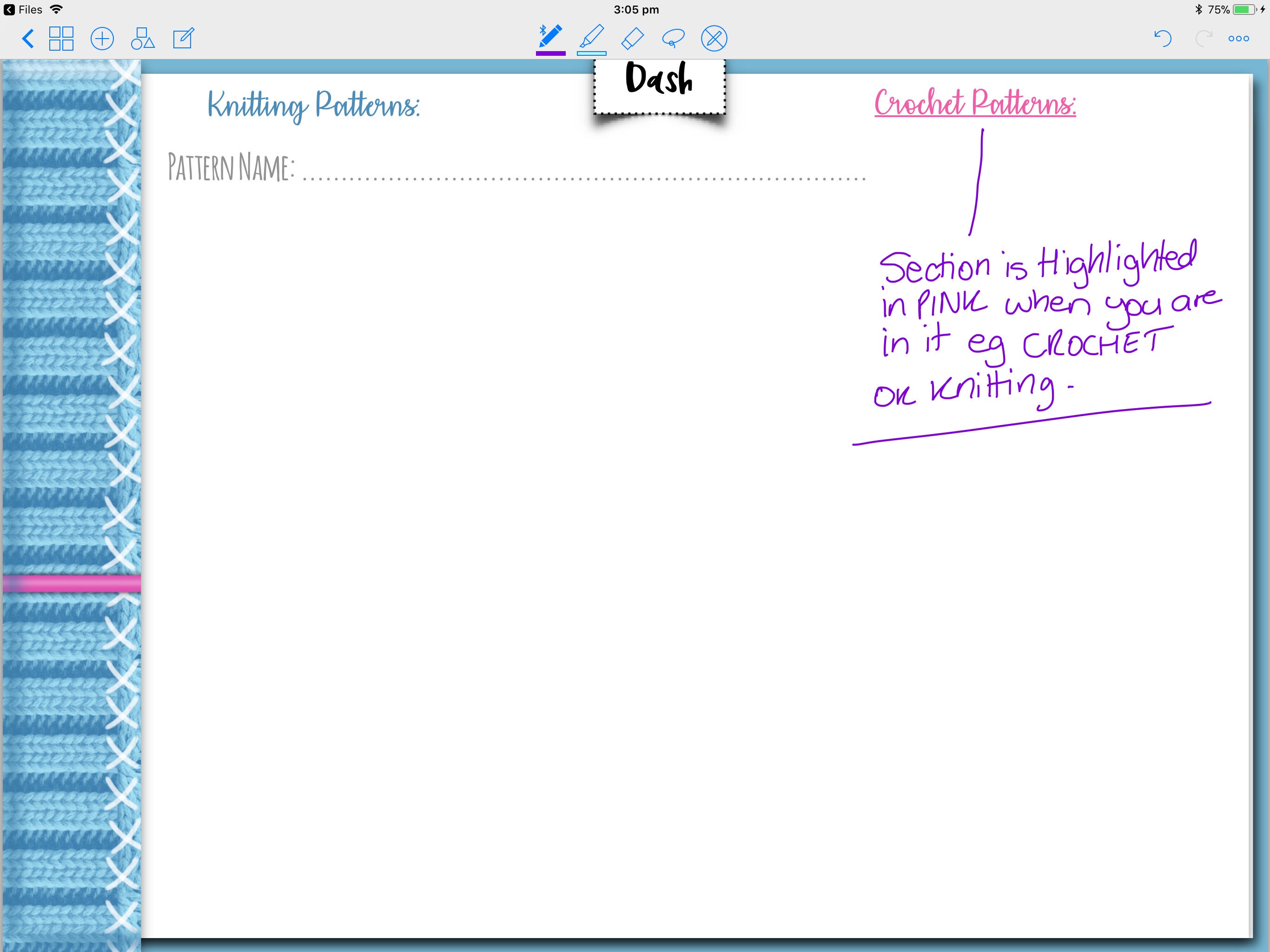 Digital Patterns Journal for Your Knitting and Crochet - Etsy Australia