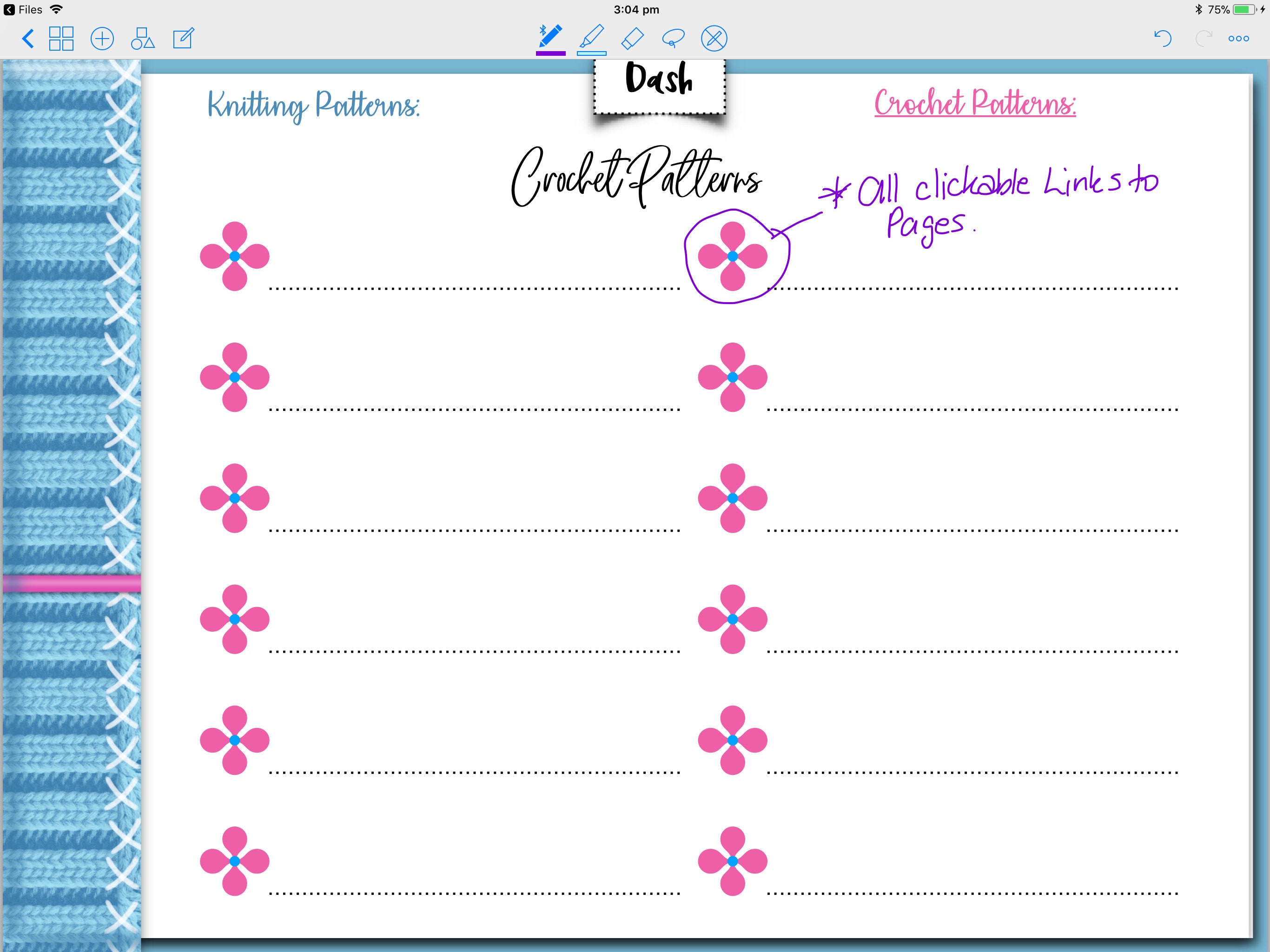 Digital Patterns Journal for Your Knitting and Crochet - Etsy Australia