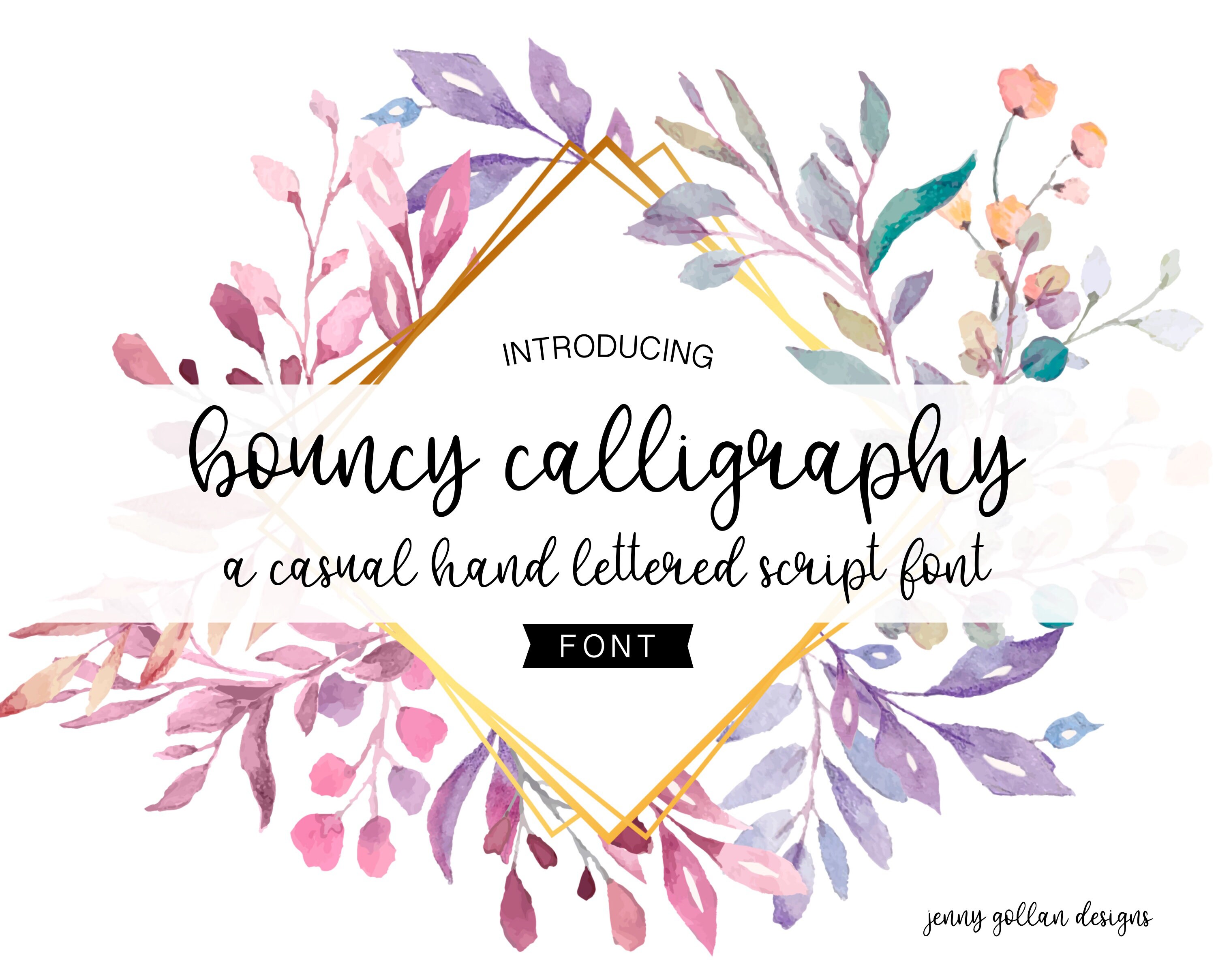 Hand Lettered Script Font Bouncy Calligraphy With All Numbers | Etsy