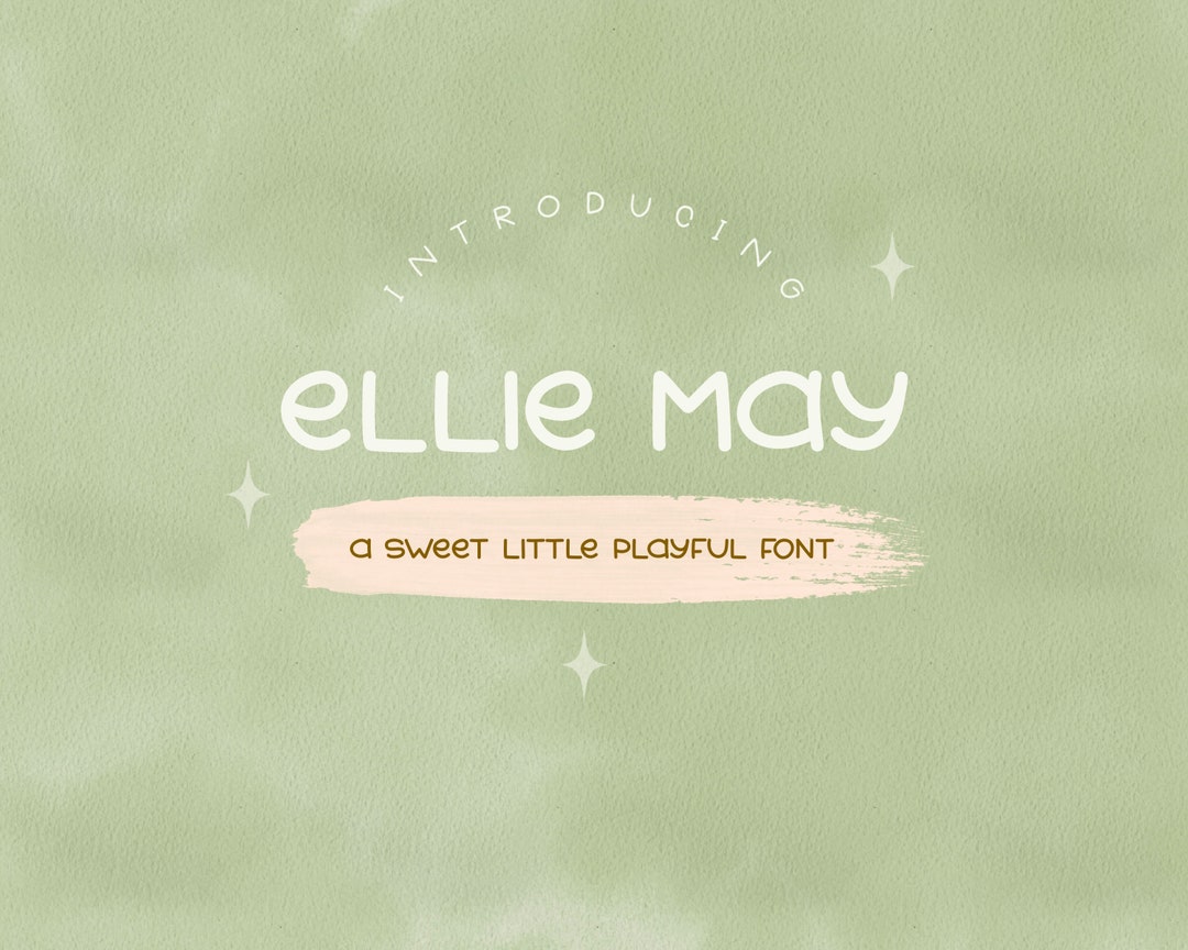 Hand Lettered Font Ellie May | All Capital Letters Punctuation and ...