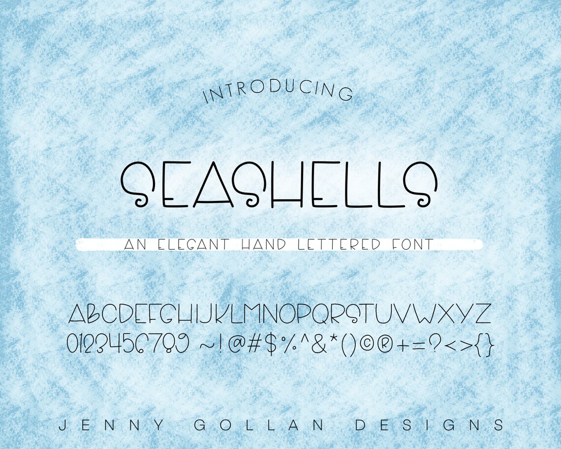 Hand Lettered Font Seashells All Uppercase Letters With - Etsy