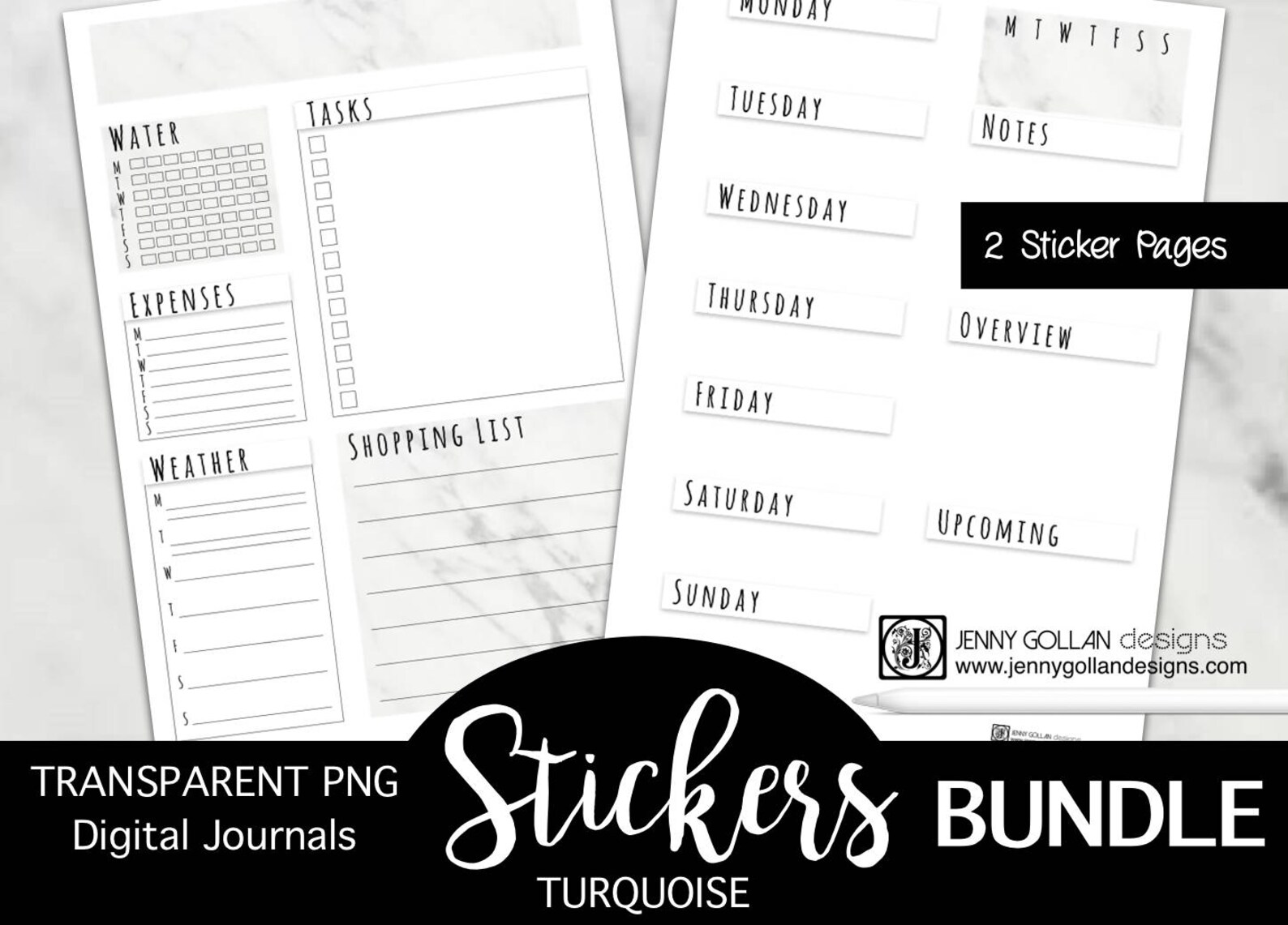 2 Transparent PNG Digital Planner Stickers Pages White and - Etsy Australia
