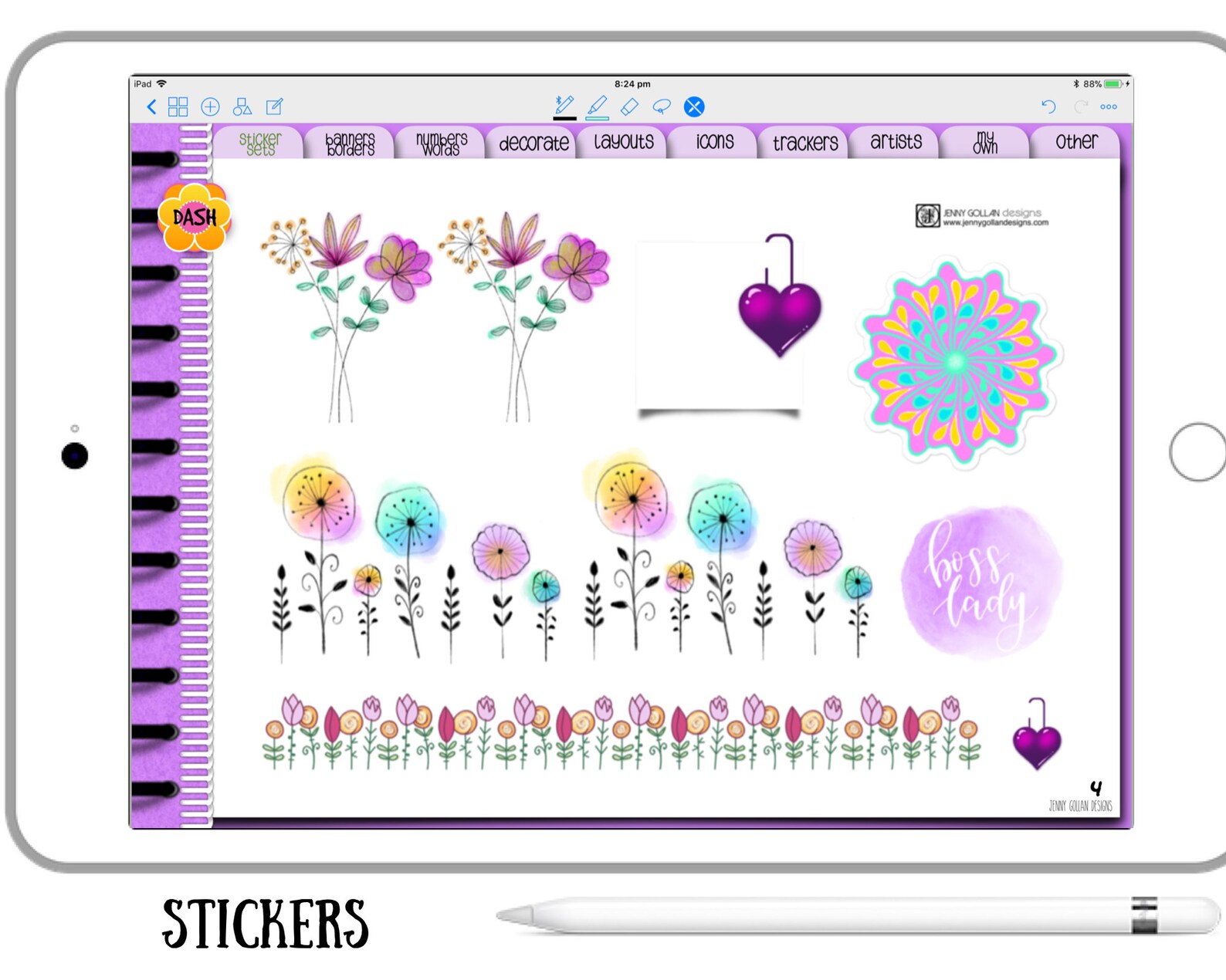 Large Digital Sticker Book for Goodnotes With Hyperlinks Plus - Etsy