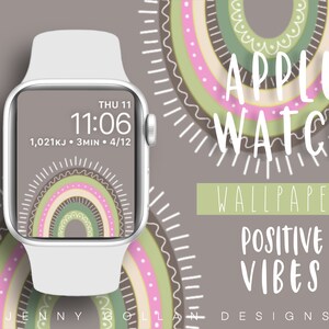 Apple Watch Wallpaper Positive Vibes Rainbow - Etsy